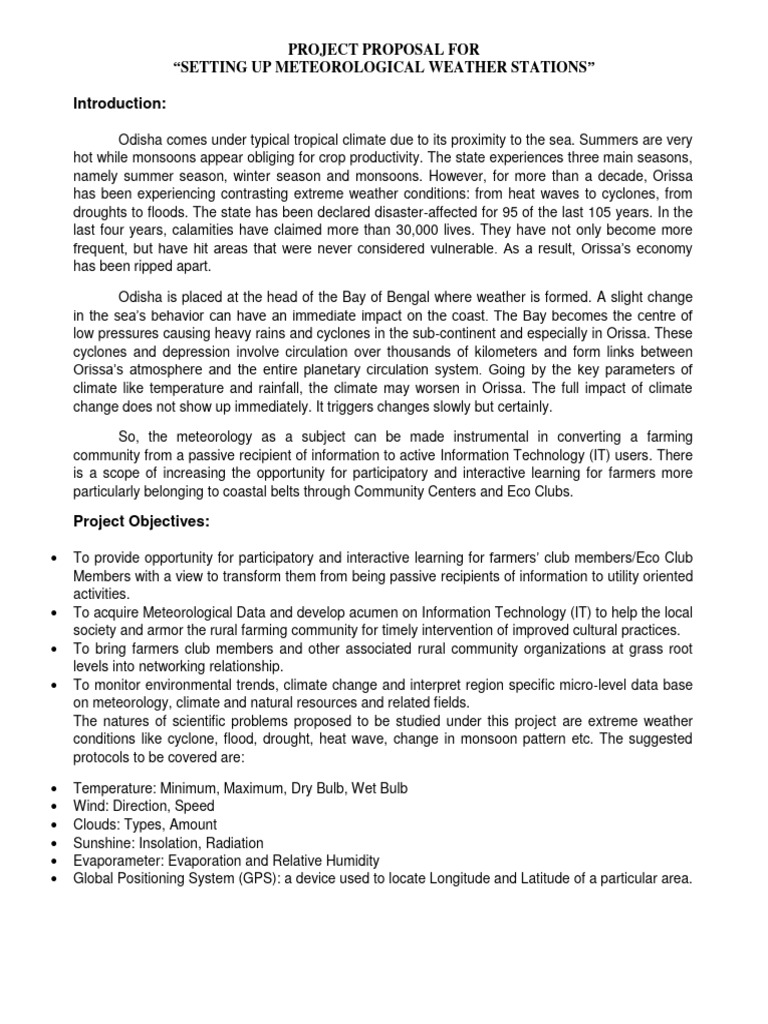 Setting Up Meteorological Weather Stations | PDF | Meteorology ...