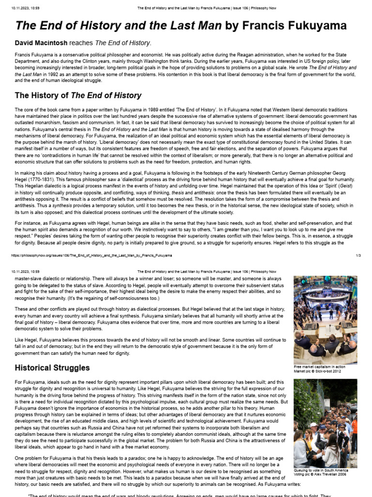 The End of History and The Last Man by Francis Fukuyama - Issue 106 ... The End of History and The Last Man by Francis Fukuyama - Issue 106 ...