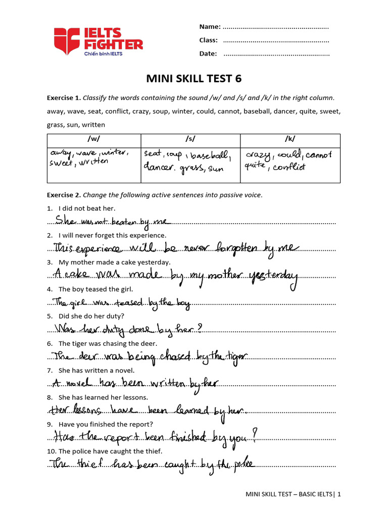 Mini Skill Test 6 | PDF