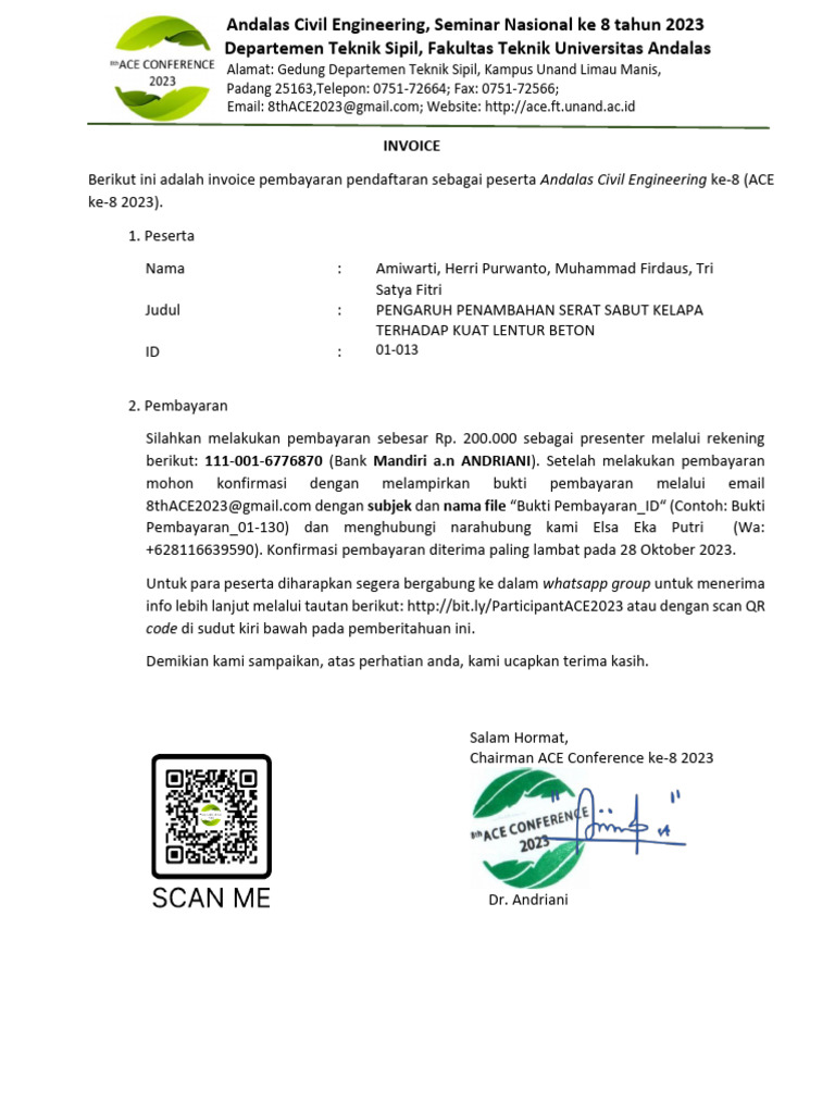 Invoice ACE 2023 - 01-013 | PDF