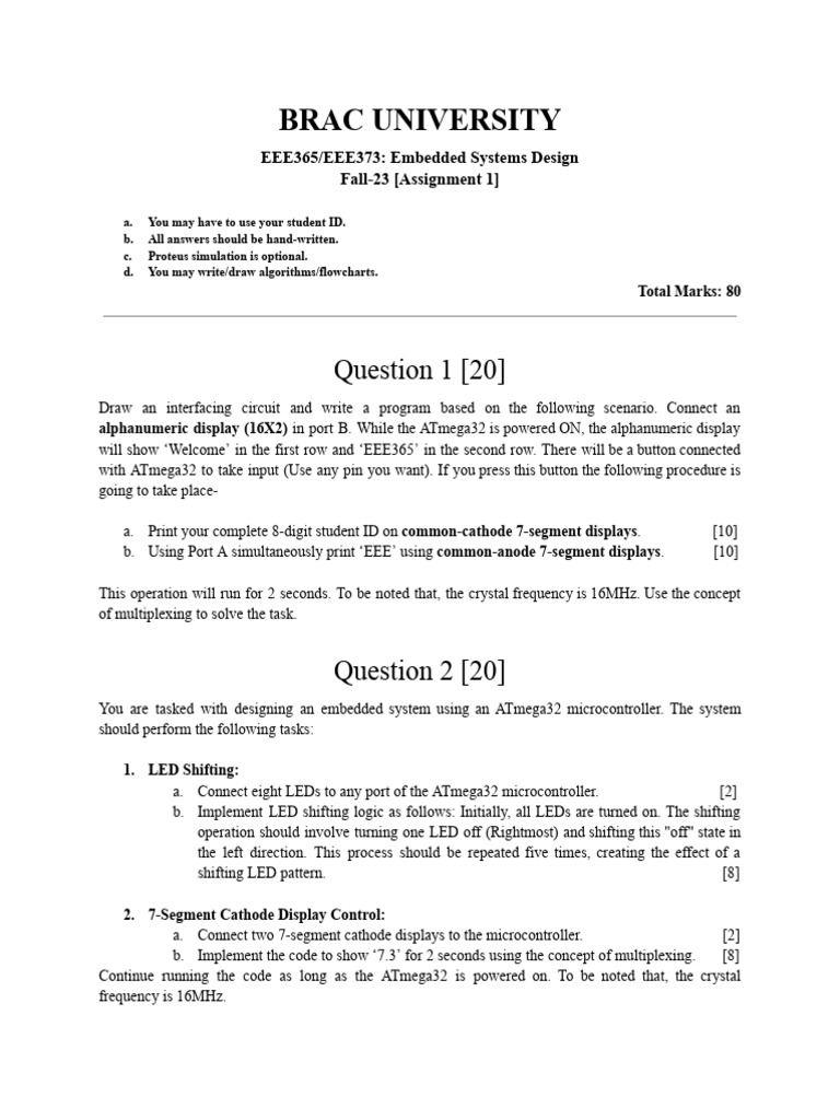 Assignment-1 EEE373 | PDF | Sensor | Microcontroller