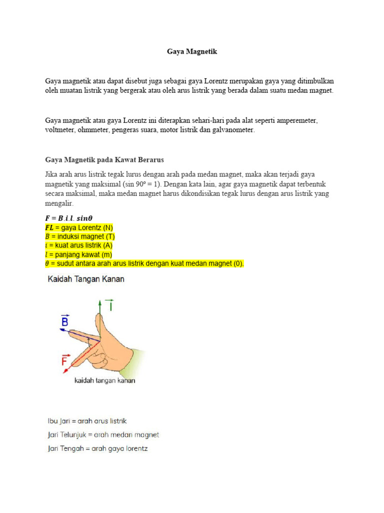 Materi Gaya Magnetik | PDF | Sains & Matematika