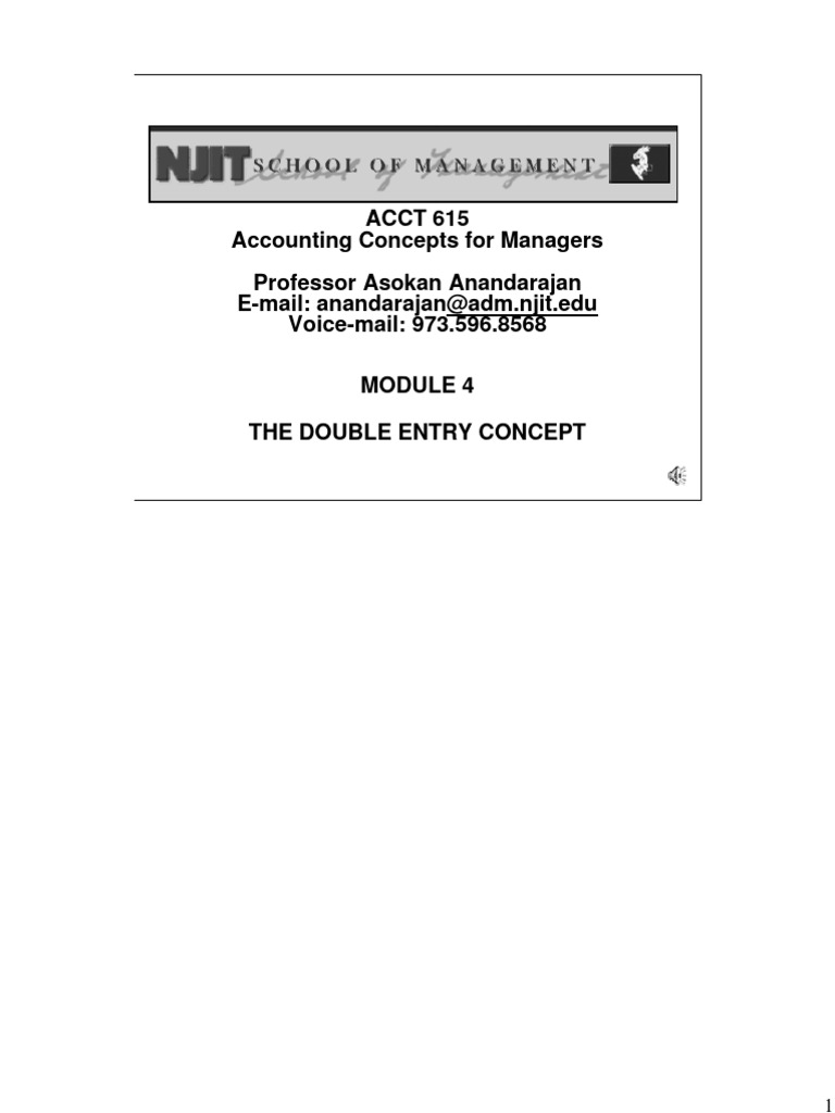 Acct615 Njit | PDF | Debits And Credits | Expense
