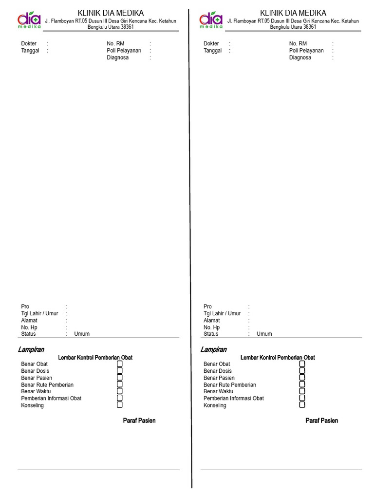 Format Resep Obat Depan | PDF | Pengembangan Diri