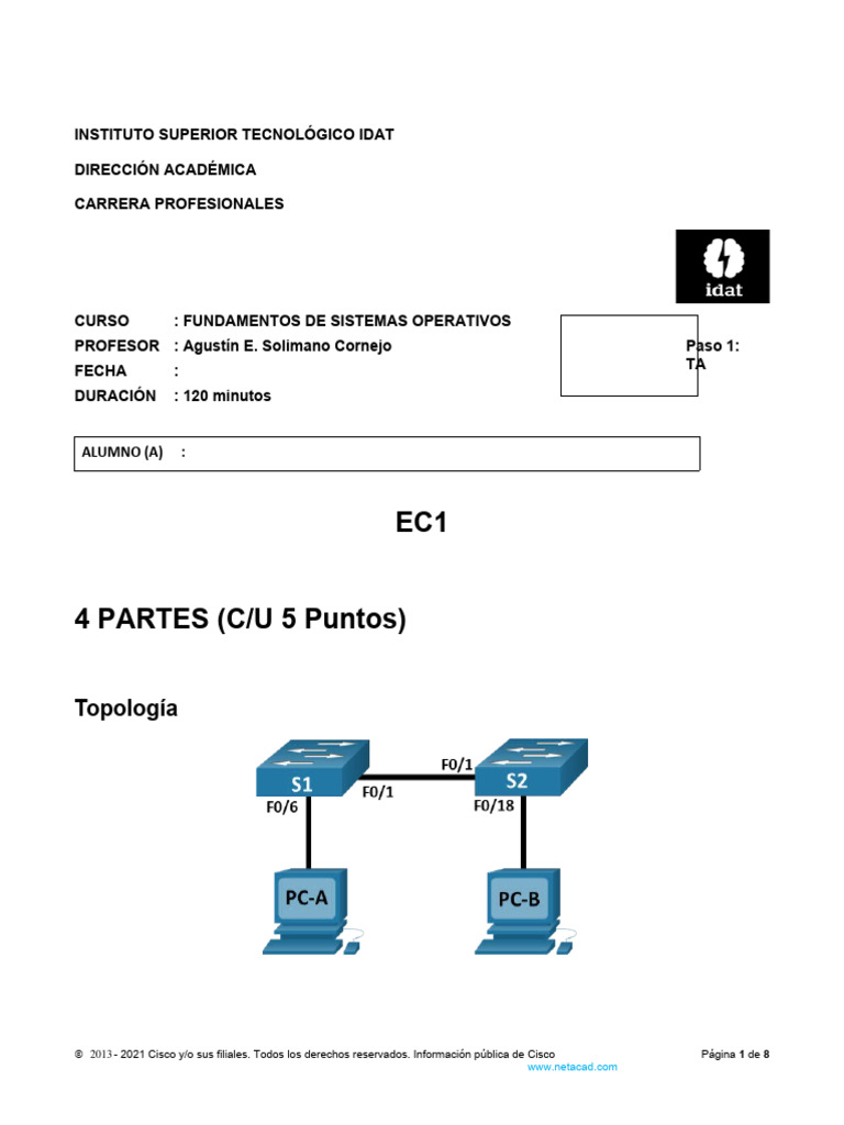 Configuración Básica de Switches y PCs | PDF | Dirección IP | Red de computadoras