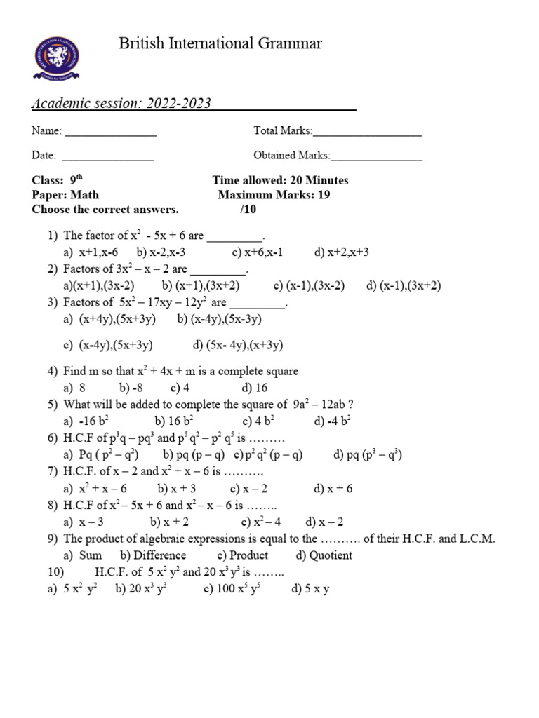 Class 9th Math 6 Copies Pdf Elementary Mathematics Discrete