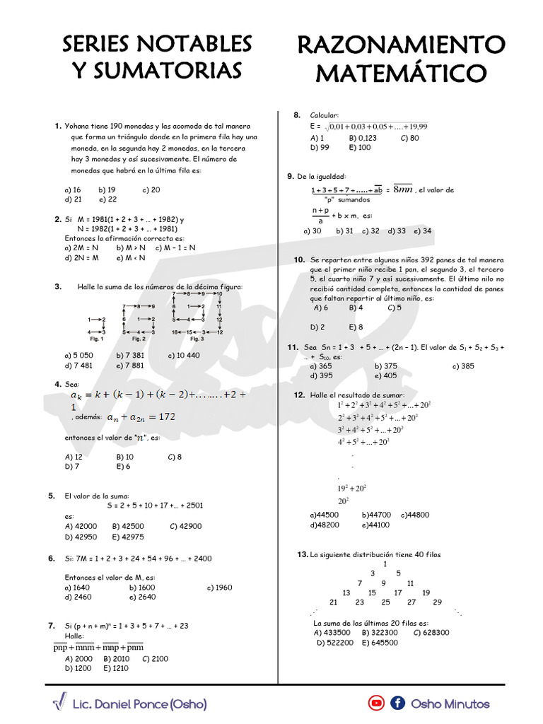 Series Notables y Sumatorias | PDF