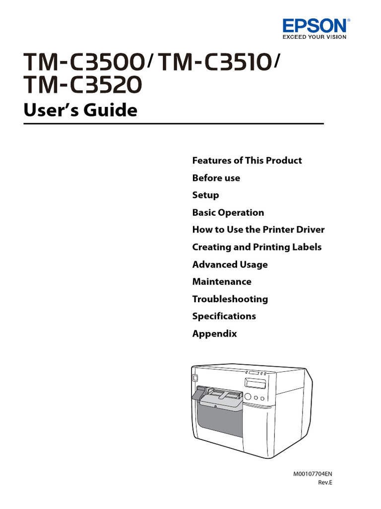 TM-C3500 C3510 C3520 Ug en 04 | PDF | Electrical Connector | Printer ...