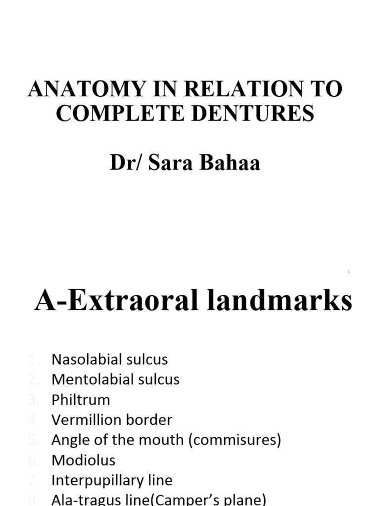 Extraoral M Maxillary Supporting Landmarks | PDF | Dentures | Human ...