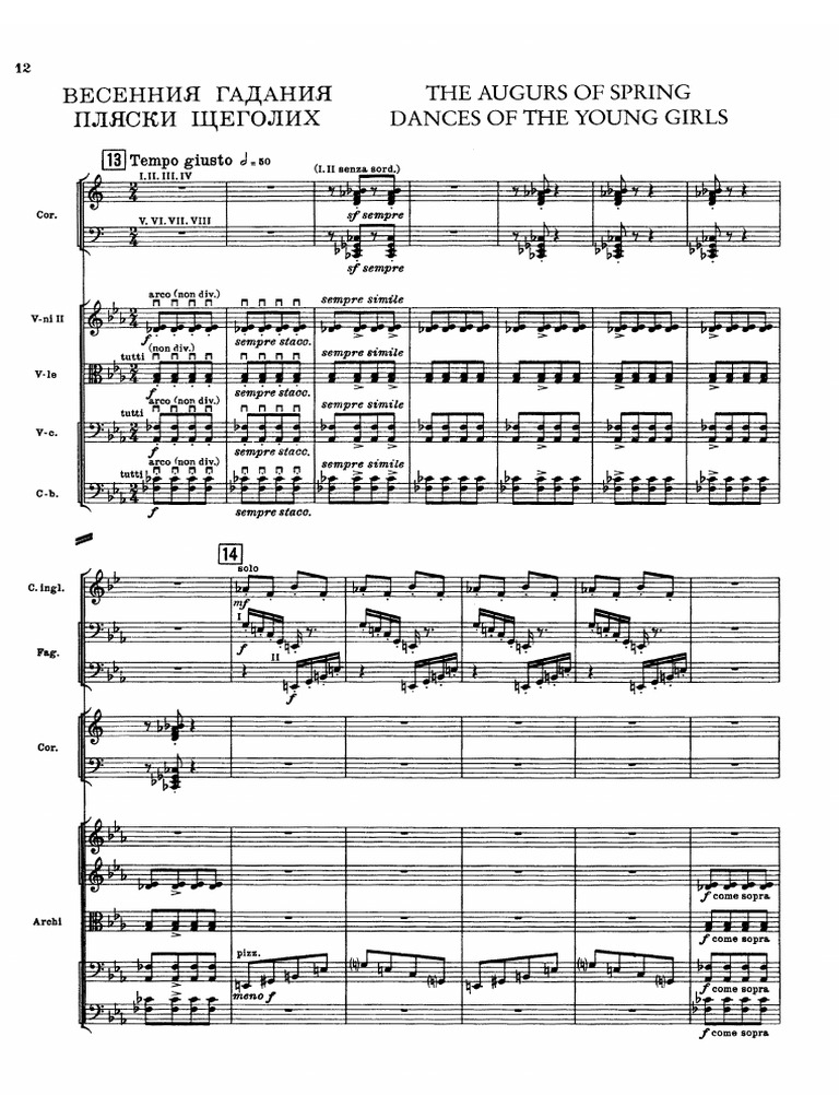 10 Stravinsky - The Rite of Spring, Dances of the young girls | PDF