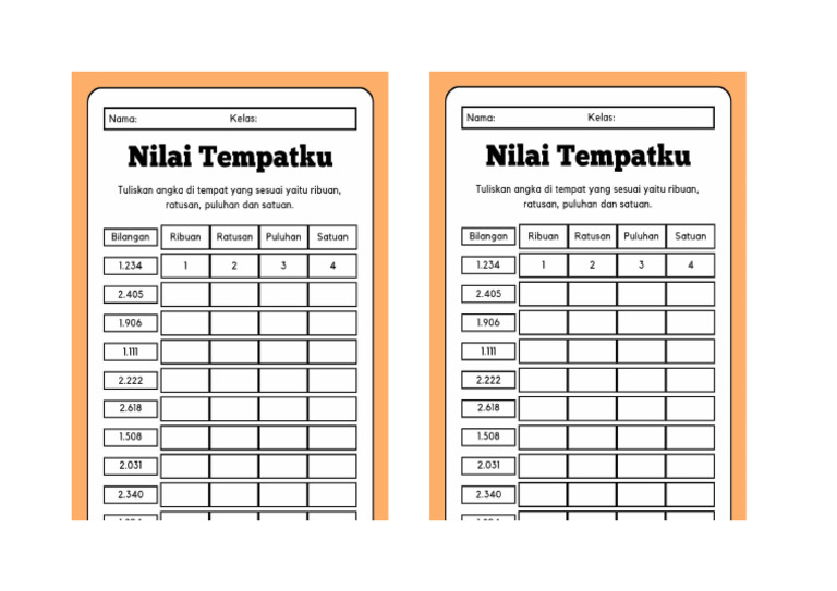 Lkpd Mtk Nilai Tempat Pdf 