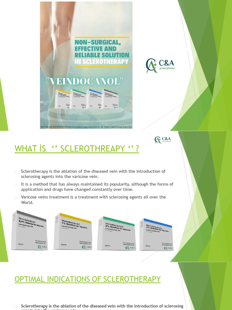 VEINDOCANOL English Presentation | PDF | Varicose Veins | Surgical ...