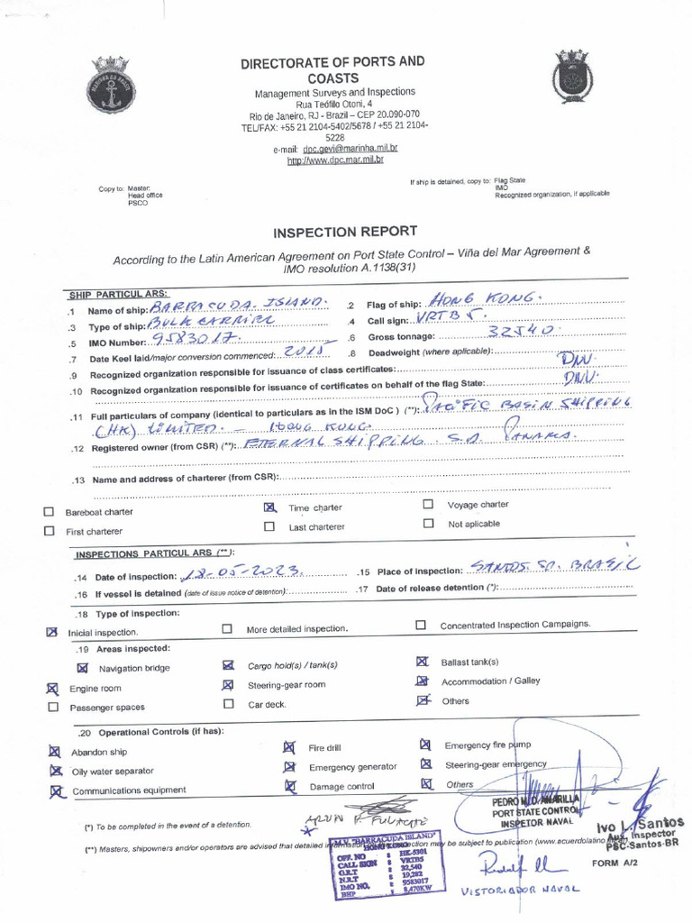 PSC Report - Santos, Brazil | PDF