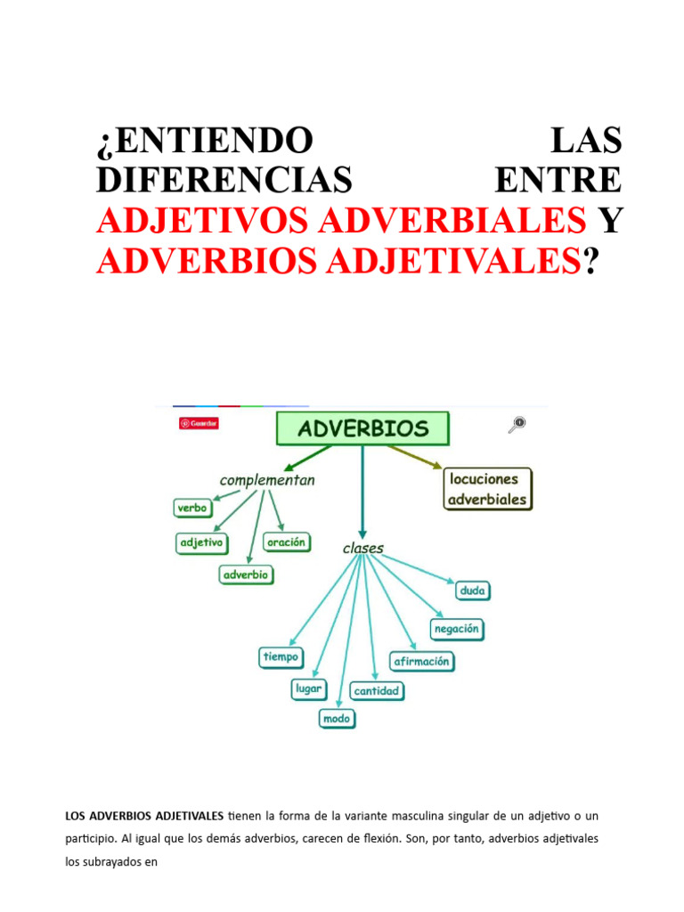 ADJ ADV vs. ADV ADJ | PDF | Adverbio | Adjetivo