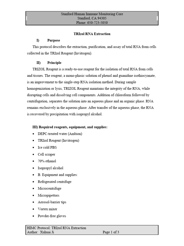 Triz Ol Rna Extraction 030911 | Download Free PDF | Precipitation ...