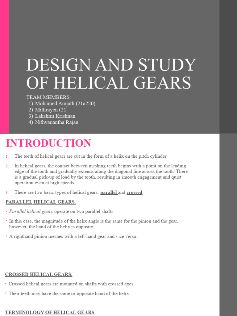 Design and Study of Helical Gears2 | PDF | Gear | Applied And ...