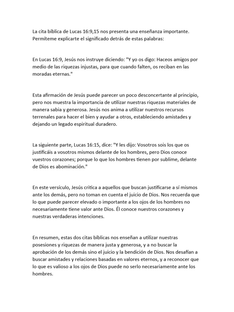 La Cita Bíblica de Lucas 16 | PDF | Filosofía