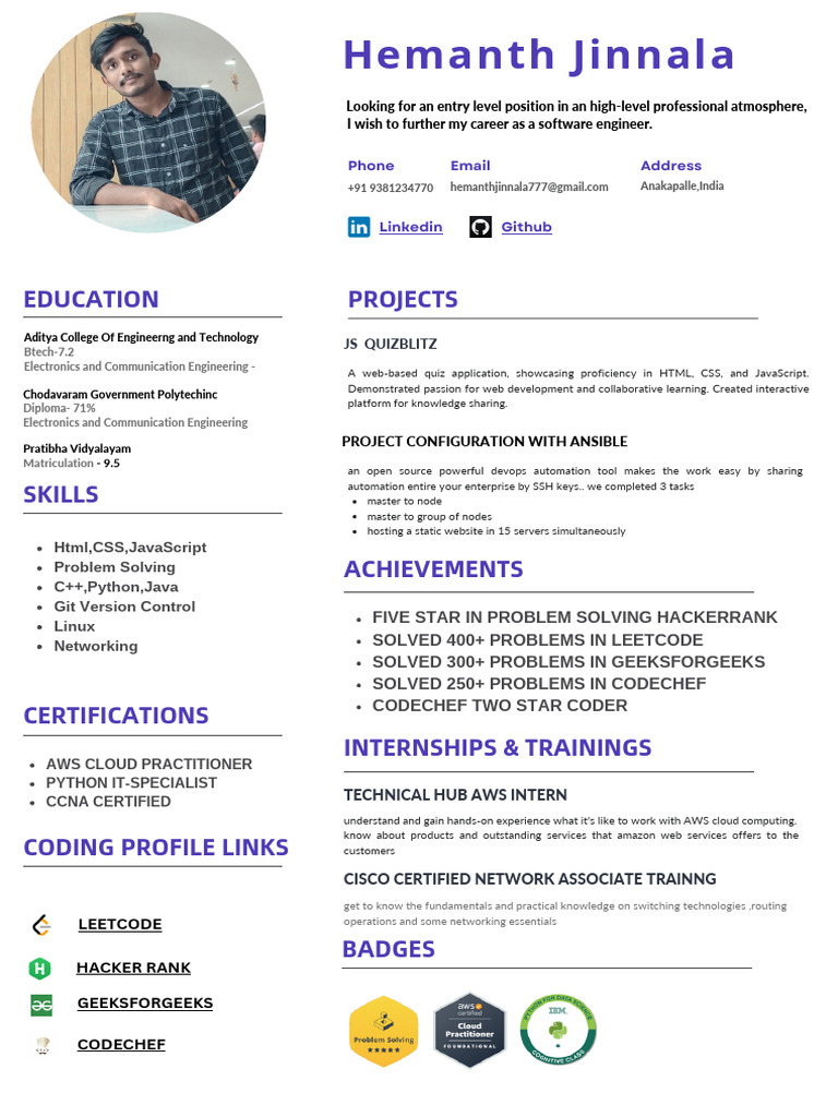 Hemanth PHP Resume-1 | Download Free PDF | Cisco Certifications | Amazon Web Services