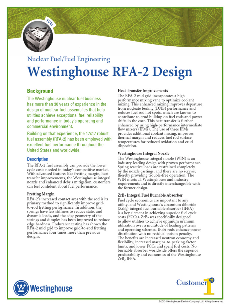 NF Fe 0005 Rfa 2 PWR | PDF | Nuclear Fuel | Materials