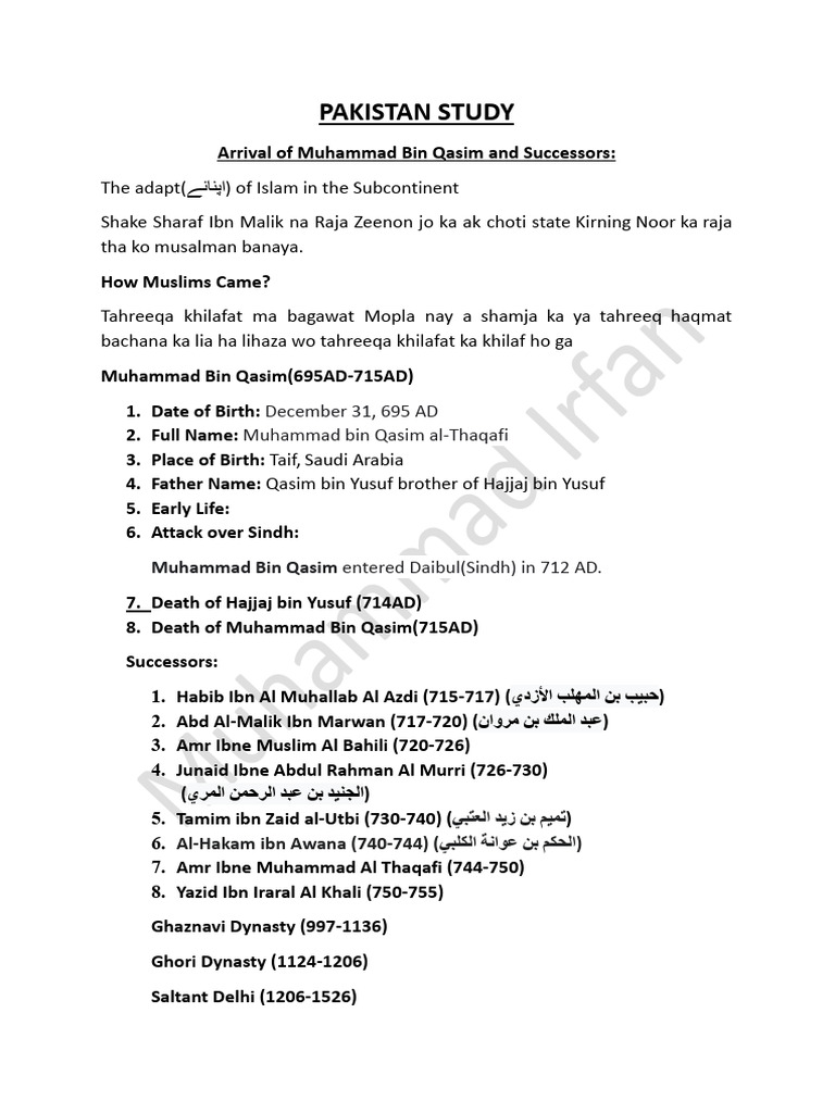 5 Arrival of Muhammad Bin Qasim and Successors | PDF | Mughal Empire | Muslim Empires