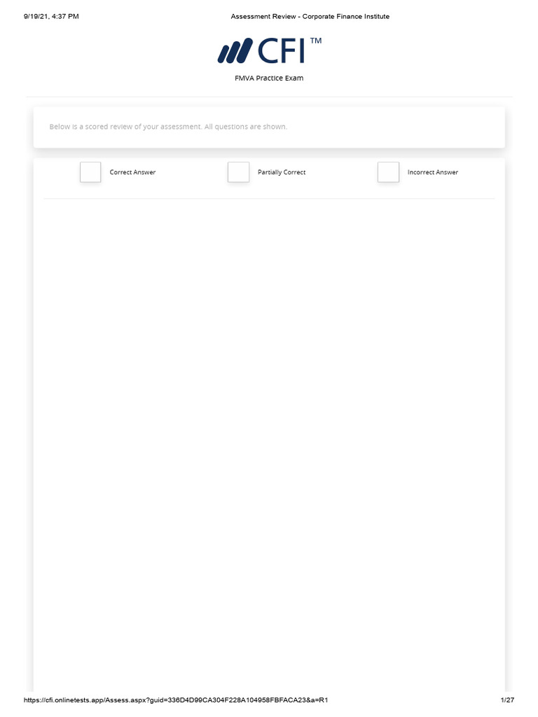 CFI Assessment Review Insights | PDF | Equity (Finance) | Debt