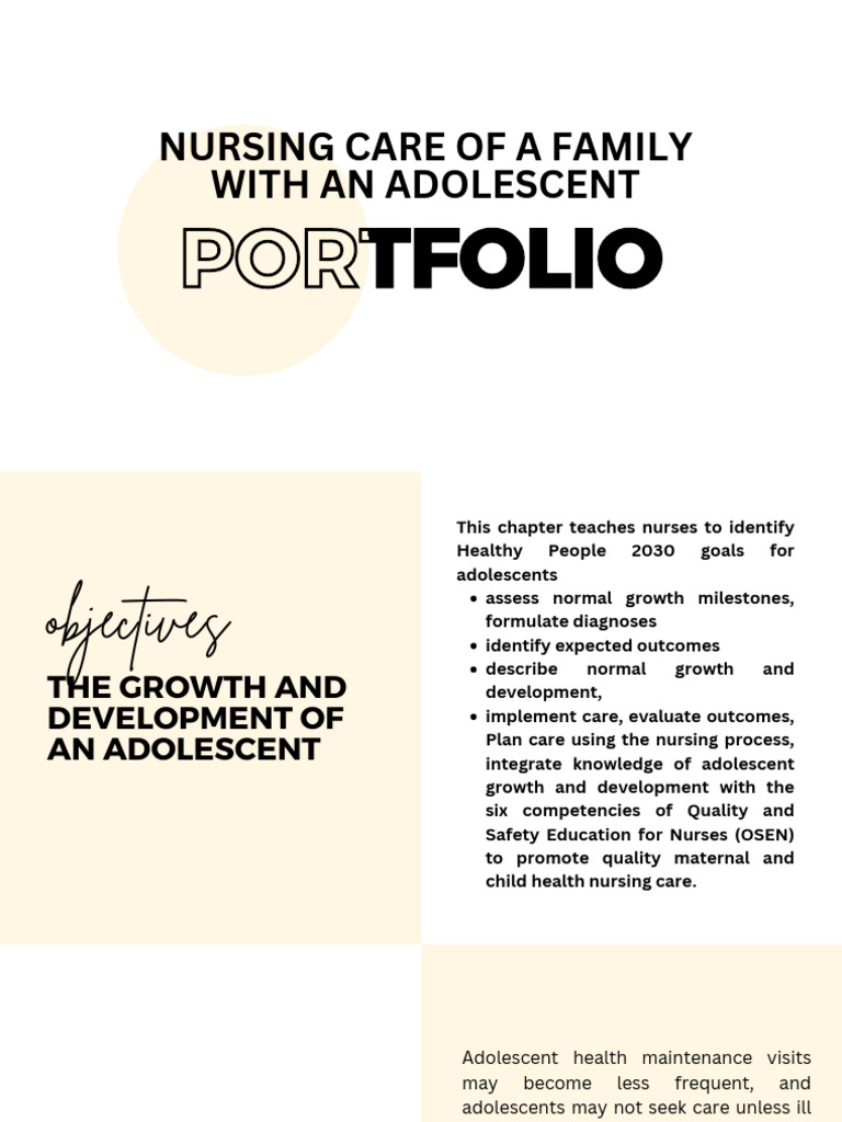Nursing Care for Adolescent Growth | PDF | Adolescence | Puberty