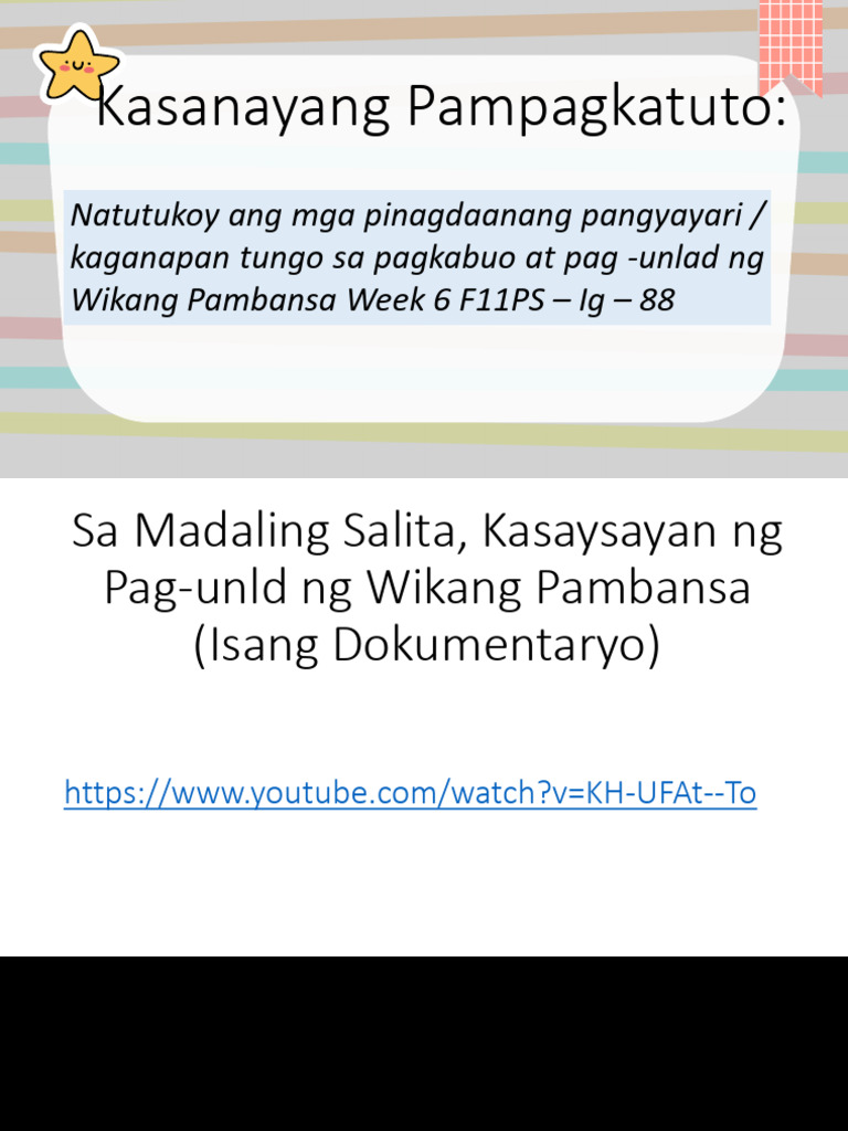 Kasaysayan NG Pag-Unlad NG Wikang Pambansa | PDF Kasaysayan NG Pag-Unlad NG Wikang Pambansa | PDF