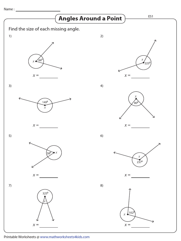 Angles Around a Point Worksheets | PDF