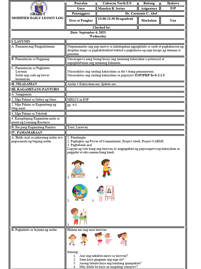 Esp2 Q1 Week 1 Day 3 | PDF