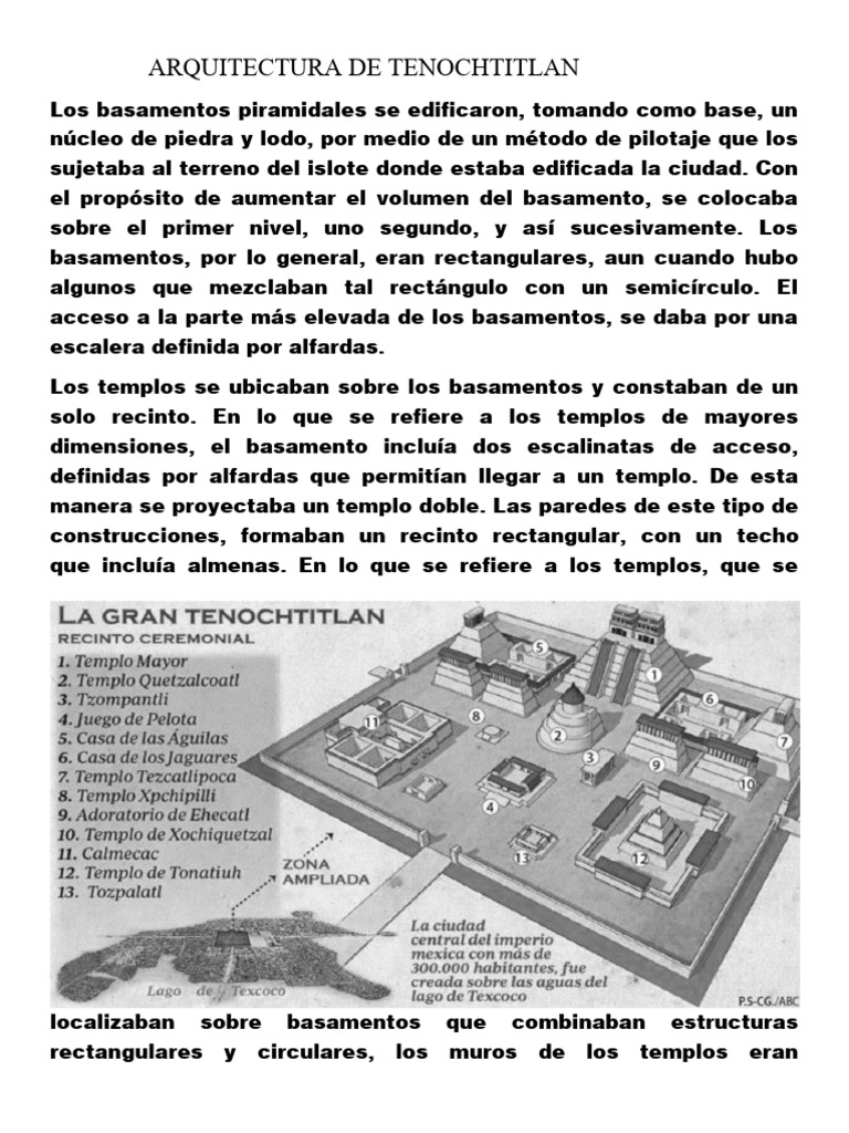 Arquitectura de Tenochtitlan: Basamentos y Templos | PDF | Arte