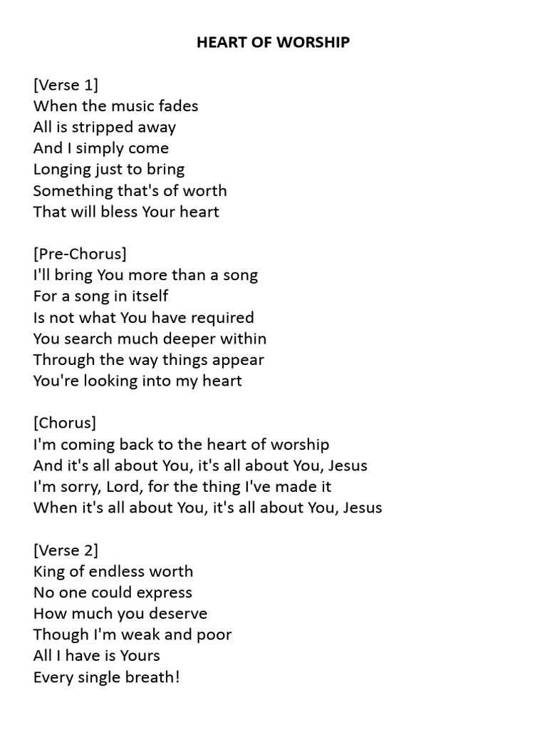 Heart of Worship | PDF