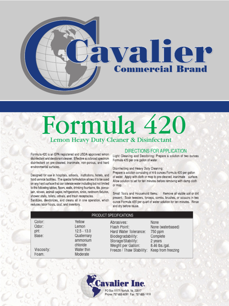Formula 420 | PDF | Disinfectant | Water