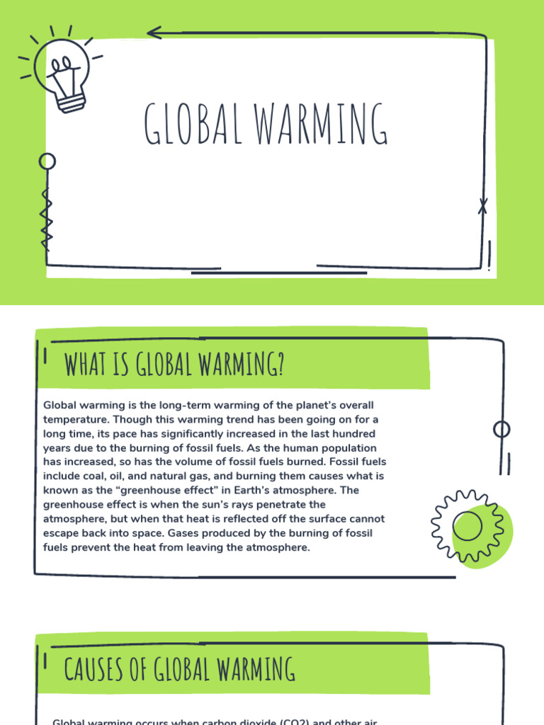 Green Doodles Presentation Template | PDF | Climate Change | Greenhouse ...