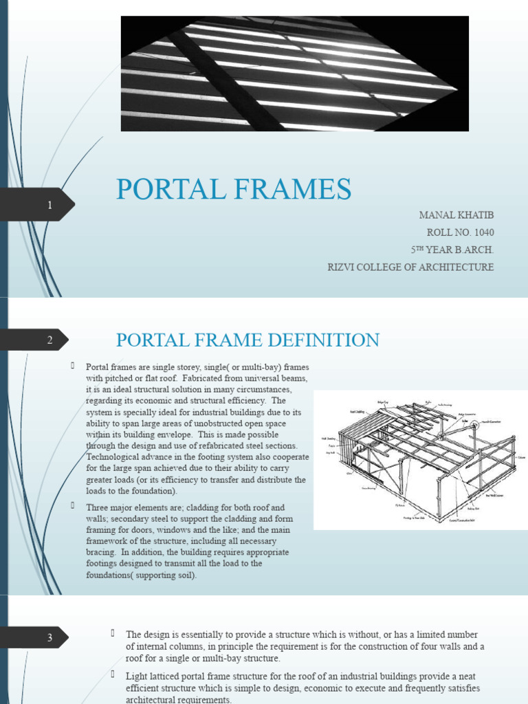 Portal Frames | PDF | Framing (Construction) | Foundation (Engineering)
