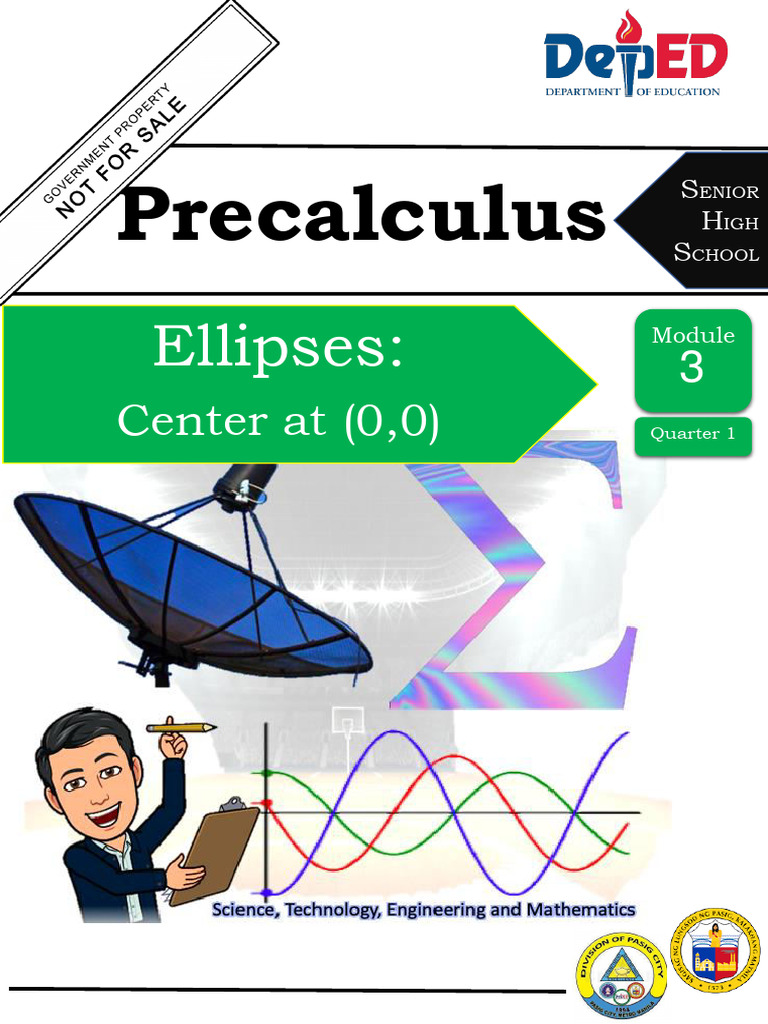 Precalculus Q1 W3 Module 3 Pdf Ellipse Cartesian Coordinate System