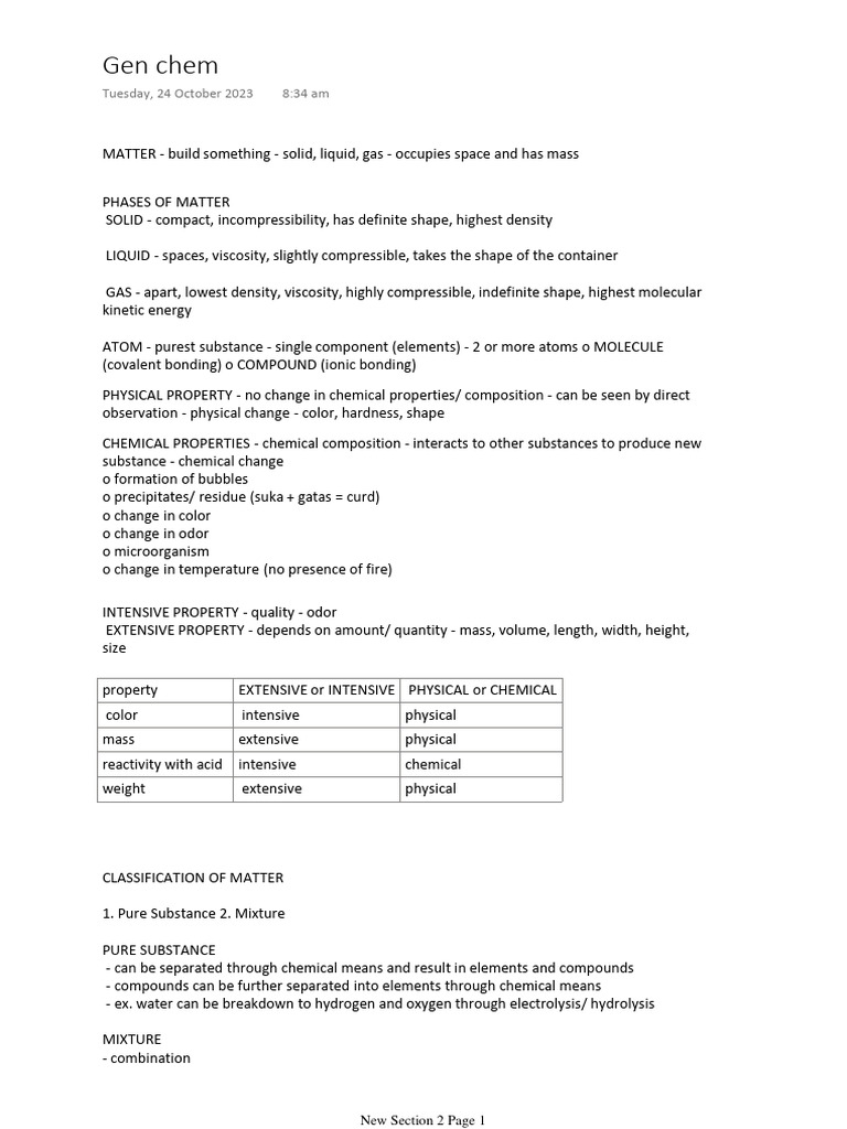 Gen Chem | PDF | Mixture | Chemistry
