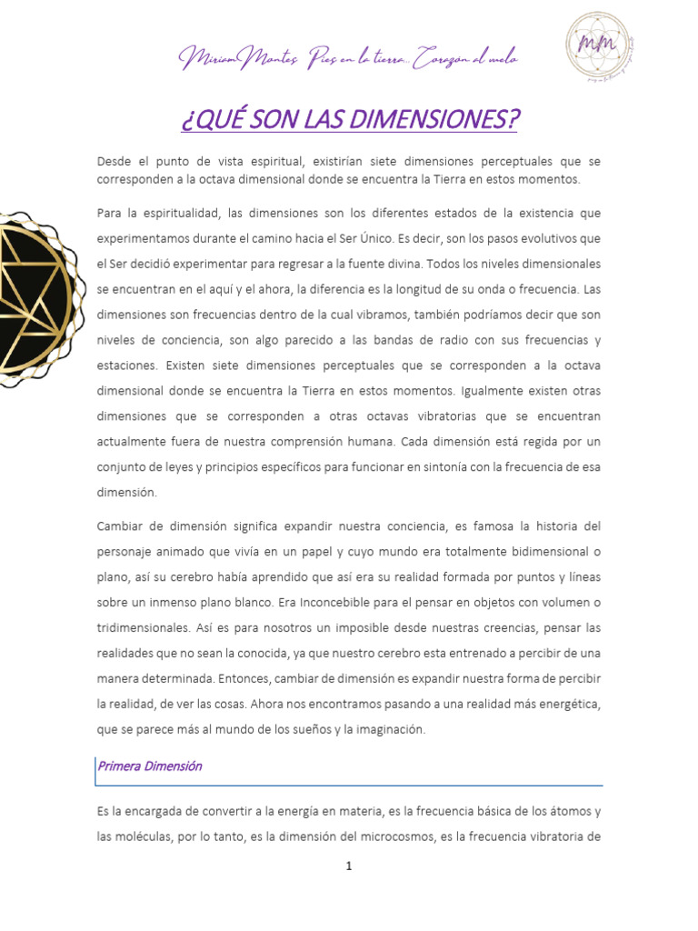 Qué Son Las Dimensiones | PDF | Realidad | Conciencia