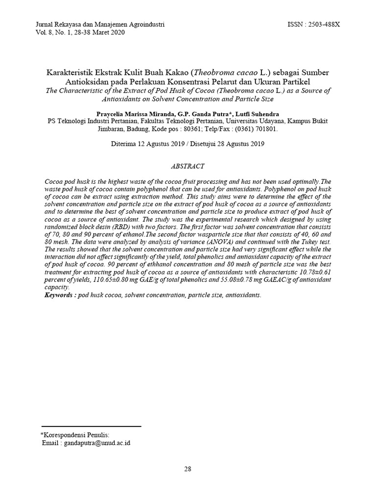 Jurnal Kakao | PDF | Polyphenol | Chemistry