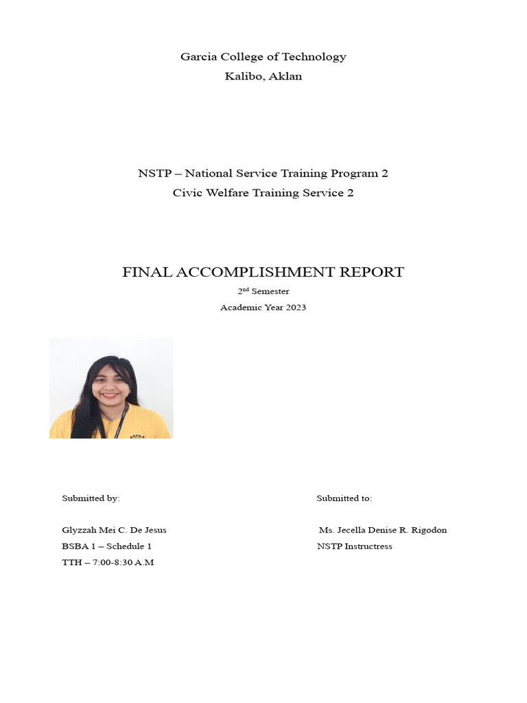 NSTP Accomplishment Report | PDF | Waste Management | Waste