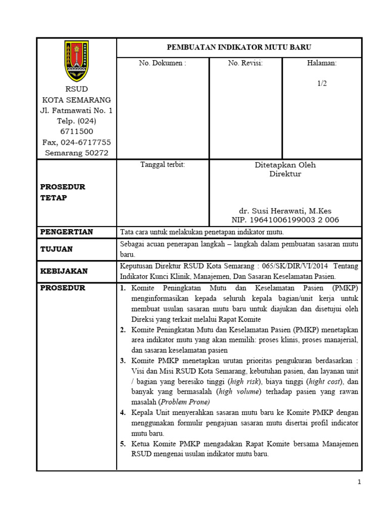 SPO Pembuatan SARMUT RSUD | PDF