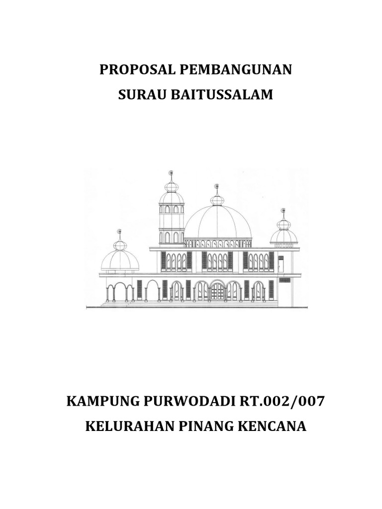 Proposal Dana Pembangunan Surau Baitussalam | PDF