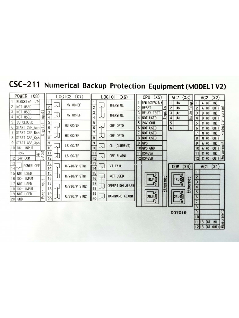 CSC-211 Relay Terminal Number | PDF