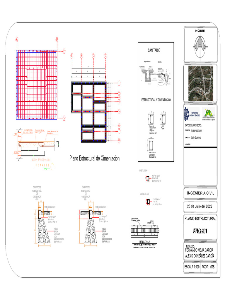 Plano de Cimentacion y Estructural | PDF