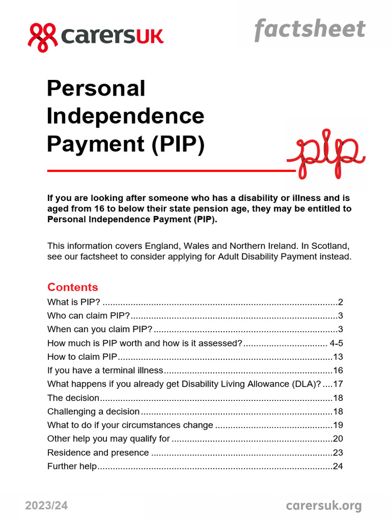 Personal Independence Payment April 2023 24 | PDF | Welfare State ...