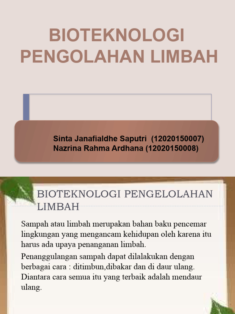 Biotek Lingkungan - Sinta Dan Rahma | PDF | Sains & Matematika
