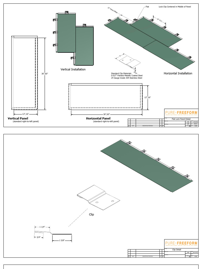 Flat Lock Panel Installation Details | PDF | Screw | Civil Engineering