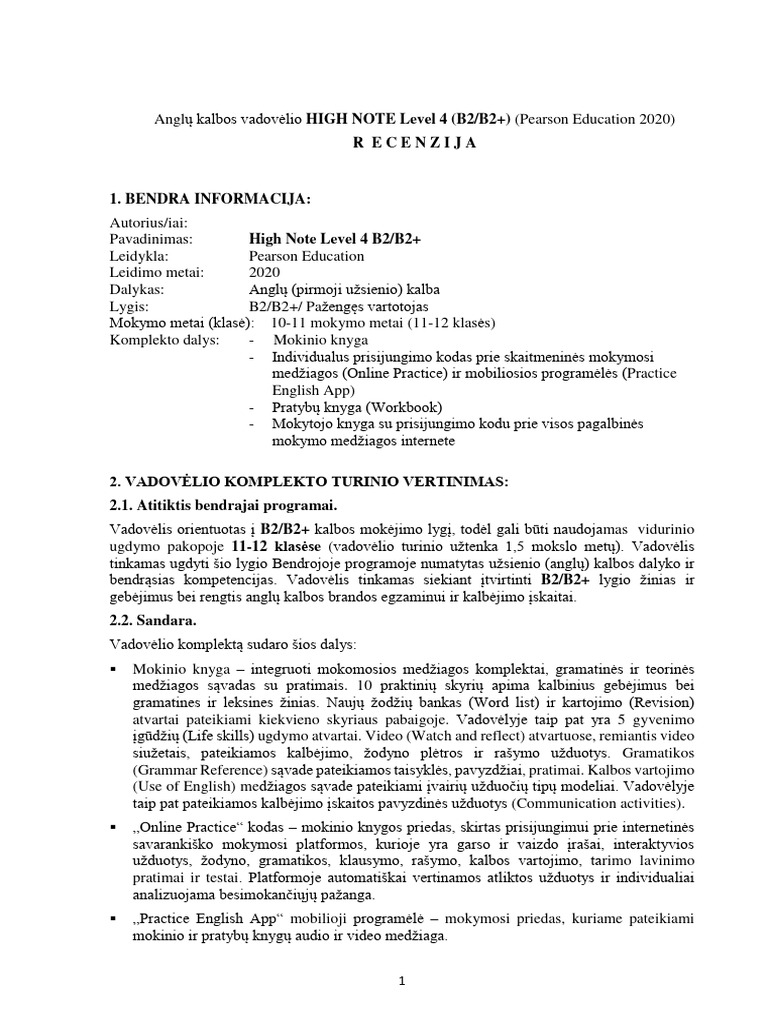 High Note 4 Recenzija - 123941 | PDF