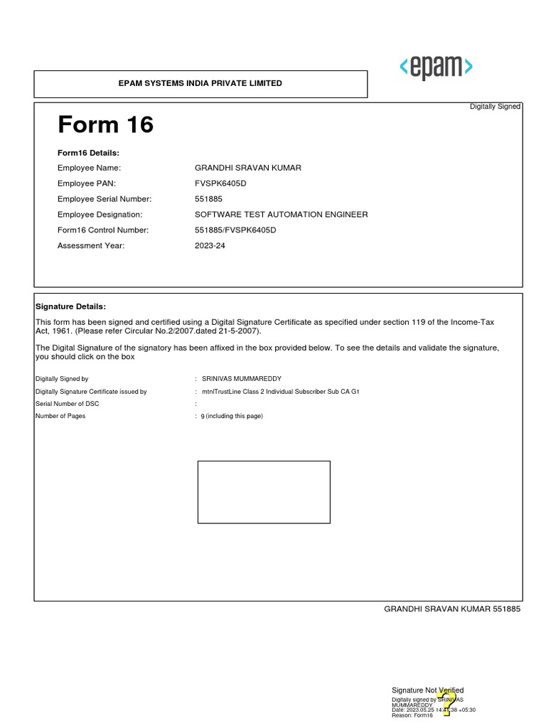 Form 16 | PDF | Employee Benefits | Tax Deduction