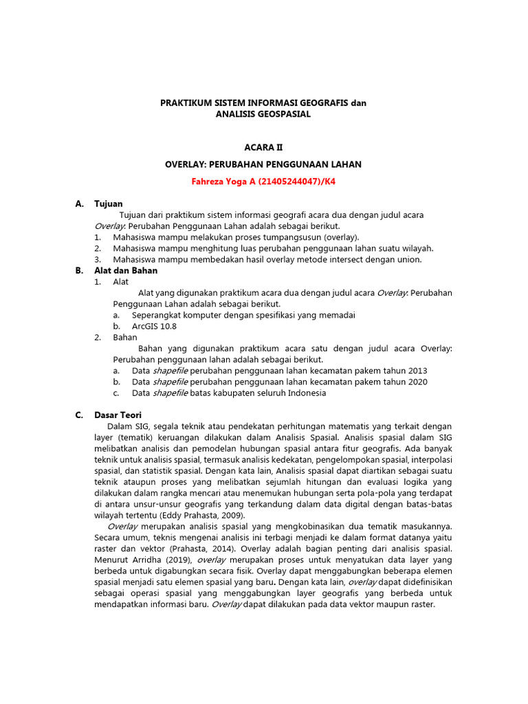 Overlay Penggunaan Lahan dalam SIG | PDF | Komputer