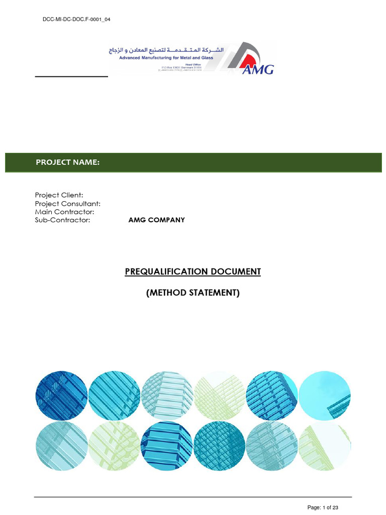 Standard Method Statement | PDF | Pallet | General Contractor